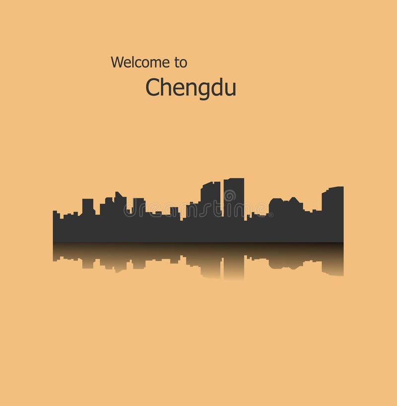 Chengdu, China City Silhouette Stock Vector - Illustration of front ...
