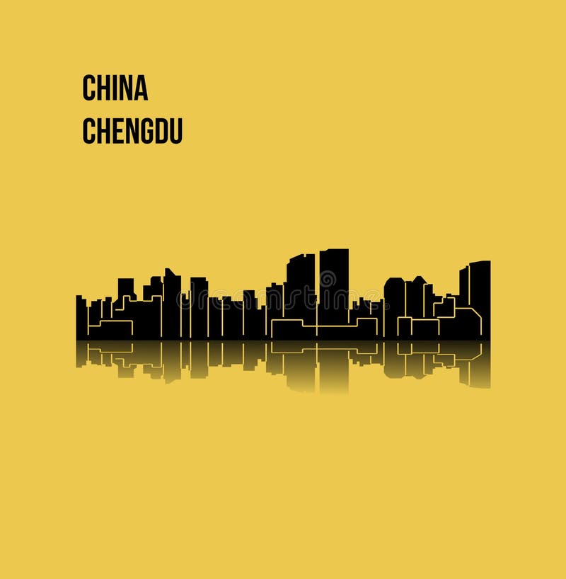 Chengdu, China City Silhouette Stock Vector - Illustration of design ...