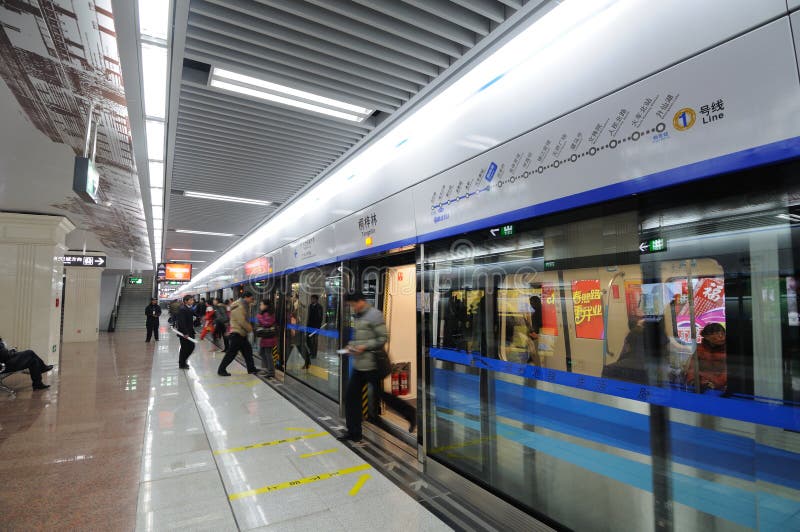 Chengdu metro line 1 editorial stock photo. Image of look - 19747153