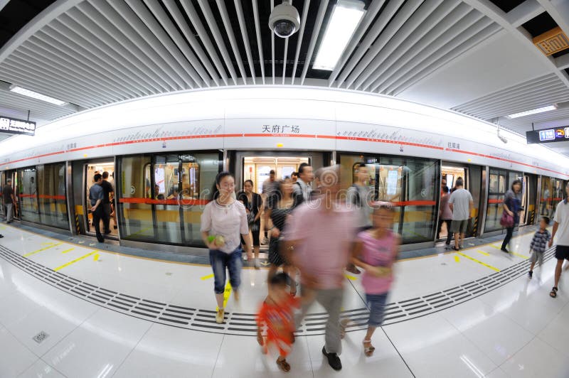Chengdu Metro Line 2, Tianfu Square Station Editorial Stock Photo ...