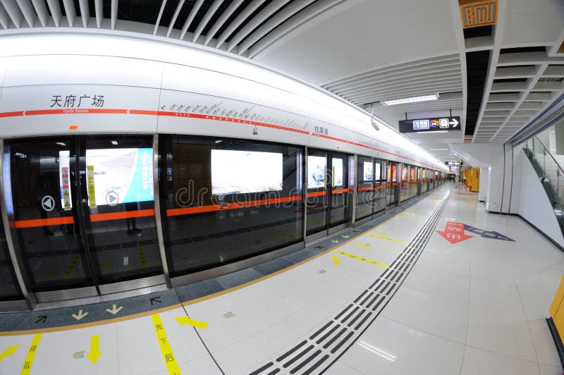 Chengdu Metro Line 2, Tianfu Square Station Editorial Stock Photo ...