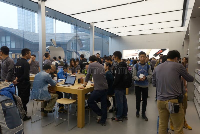 Chengdu Opens Second Apple Store Editorial Photography - Image of apple ...