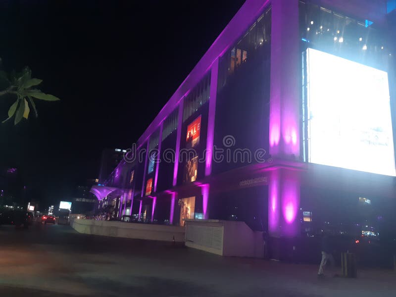 Chennai Mall Light Effect at Night Editorial Stock Image - Image of ...