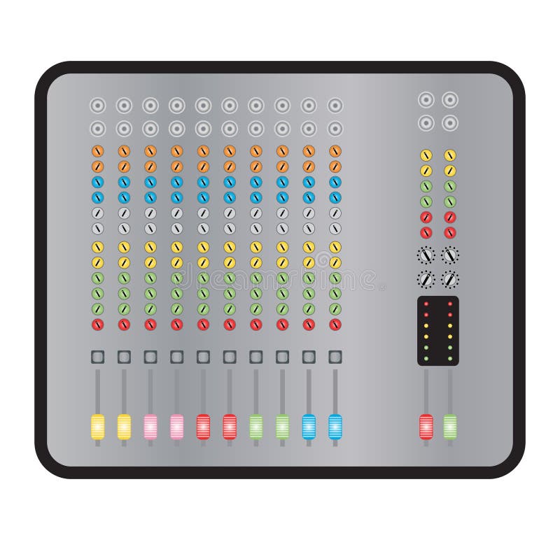 10 Chennel Sound Mixer Board Stock Vector - Illustration of stereo ...