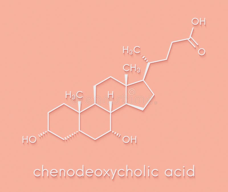 Chenodeoxycholic Acid Drug Molecule. 3D Rendering Stock Illustration ...