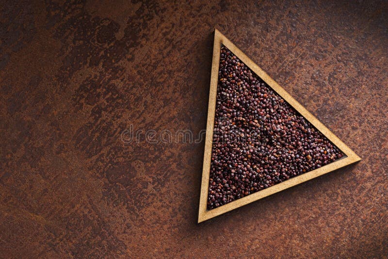 Black Quinoa Seeds in Triangle Shaped Bowl - Chenopodium Quinoa Stock ...