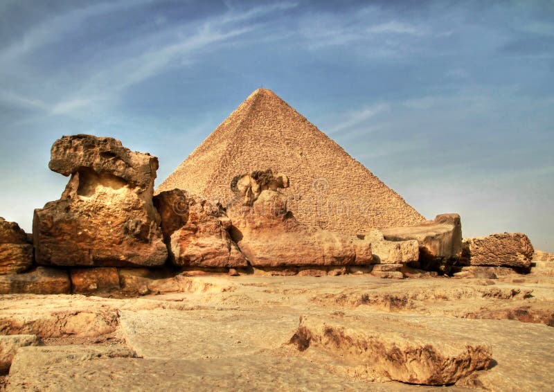 Cheops, Kefren, Micerino Pyramids of Giza. Egypt Stock Image - Image of ...