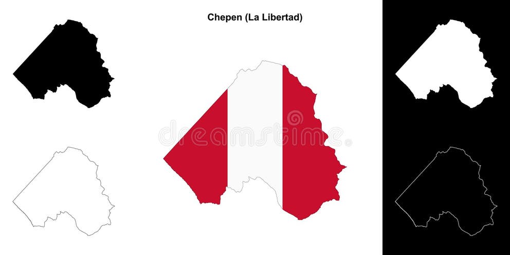 Chepen outline map stock vector. Illustration of chepen - 371582050