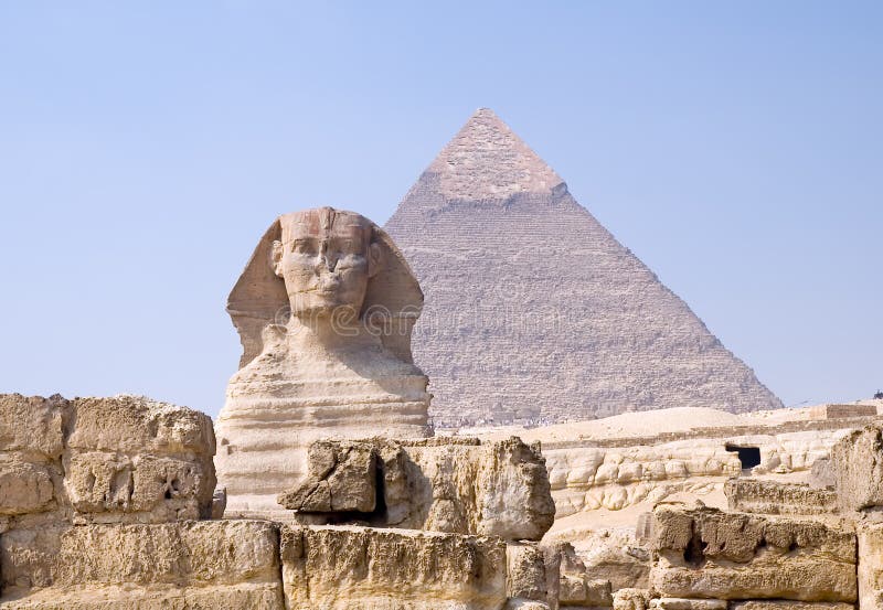 Chephren Le Sphinx De Pyramide De Pharaon Photo stock - Image du désuet ...