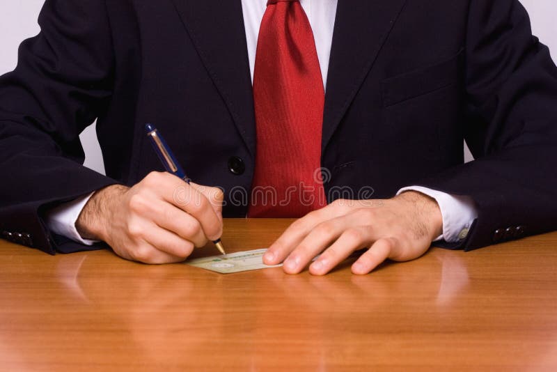 Cheque stock photo. Image of gentleman, hands, leader - 12535104