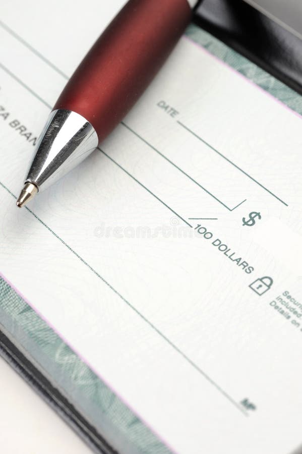Cheque with pen stock photo. Image of isolated, bills - 1350182