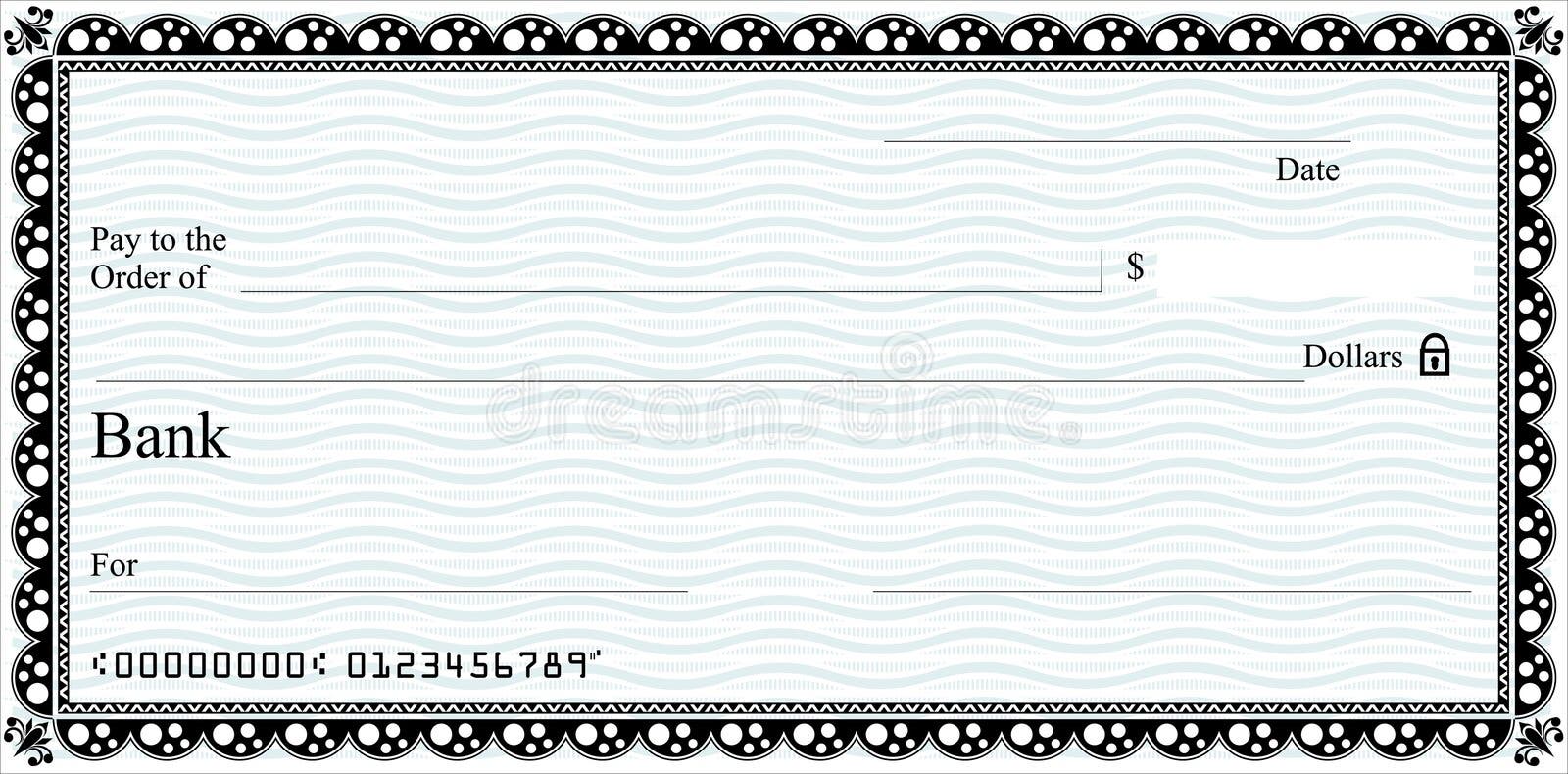 Large Blank Check - Green Security Background Stock Vector ...