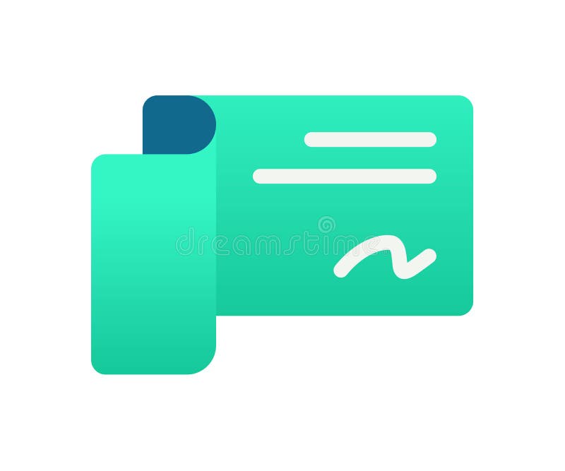 Cheque Bill Invoice Single Isolated Icon with Gradient Style Stock ...