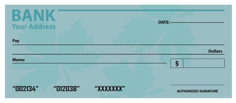 Cheque/chequemalplaatje vector illustratie. Illustration of economie ...