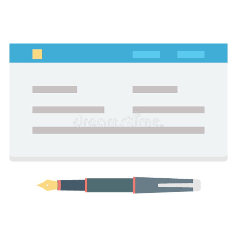 Cheque Color Vector Icon Which Can Easily Modify or Edit Stock Vector ...