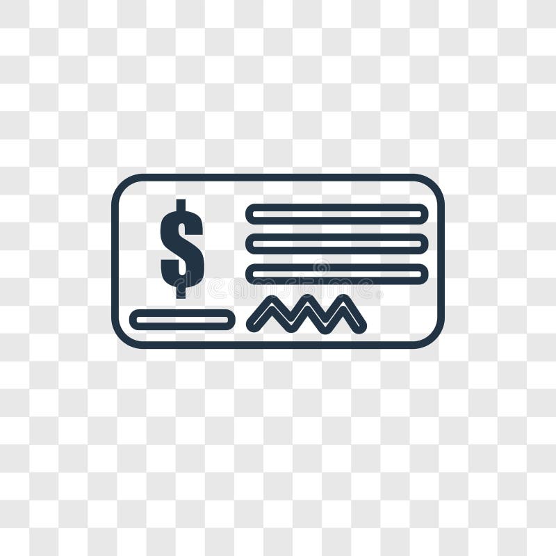 Cheque Concept Vector Linear Icon Isolated on Transparent Background ...