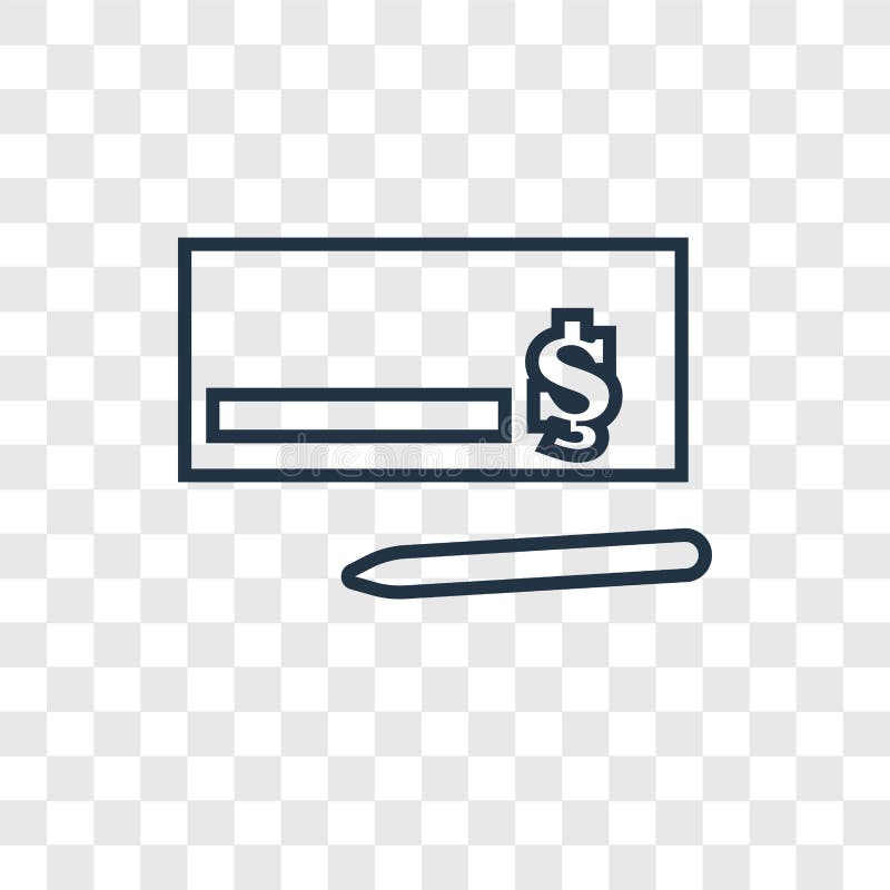 Cheque Concept Vector Linear Icon Isolated on Transparent Background ...