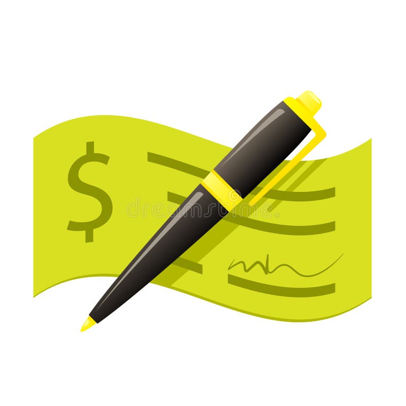 Cheque Deposit Outline Icon Stock Vector - Illustration of graphic ...