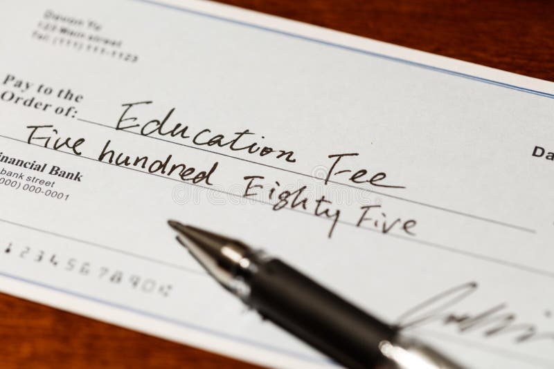 Cheque for education fee stock image. Image of schooling - 90961039