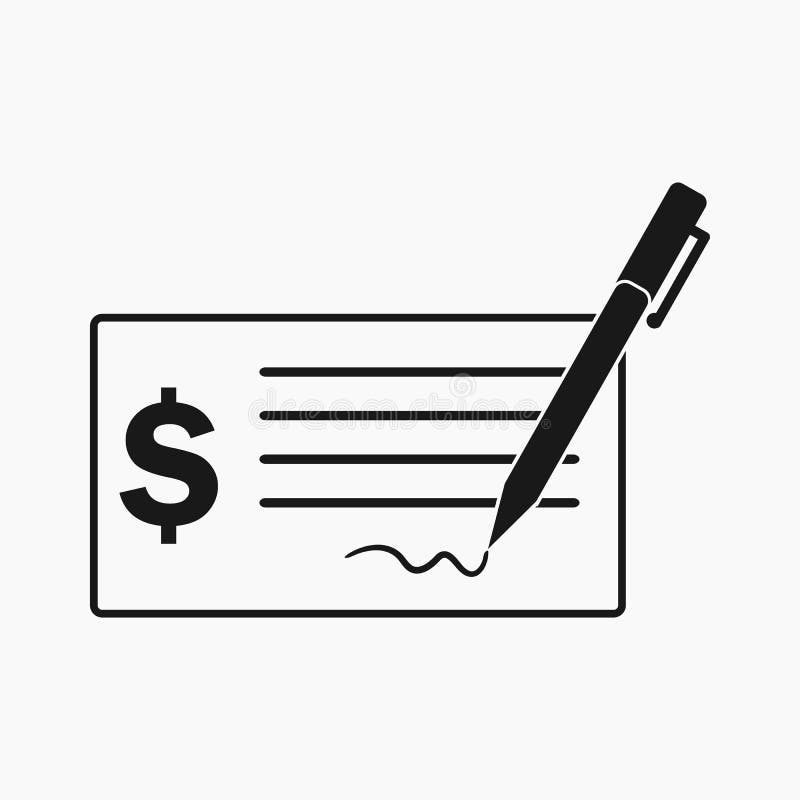 Cheque Icon. Flat Style Vector. Stock Vector - Illustration of ...