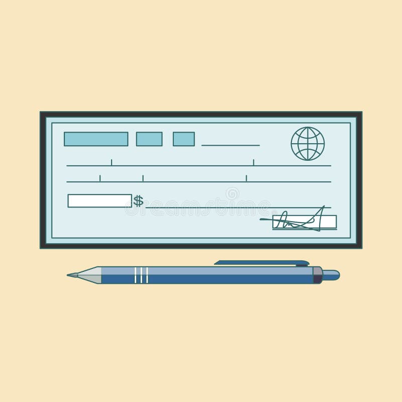 Cheque Icon Theme, Flat Style, Colorful, Vector Icon Set for Info ...