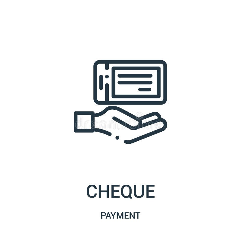 Cheque Icon Vector from Payment Collection. Thin Line Cheque Outline ...