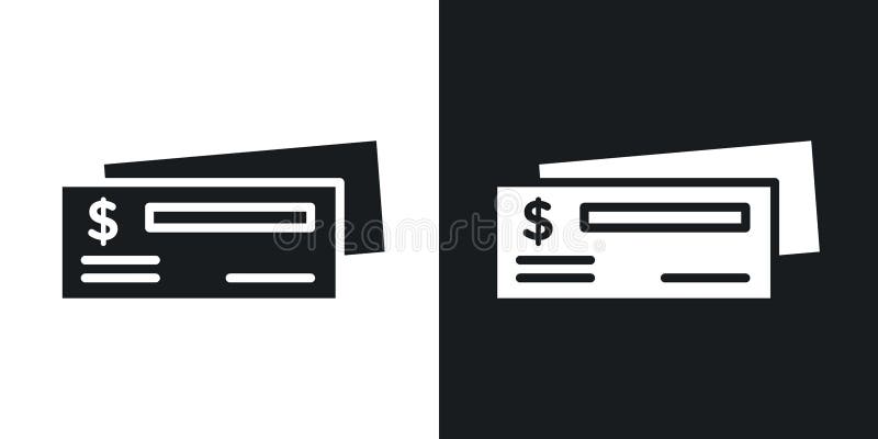 Cheque Icon Vector Set on White Background Stock Vector - Illustration ...