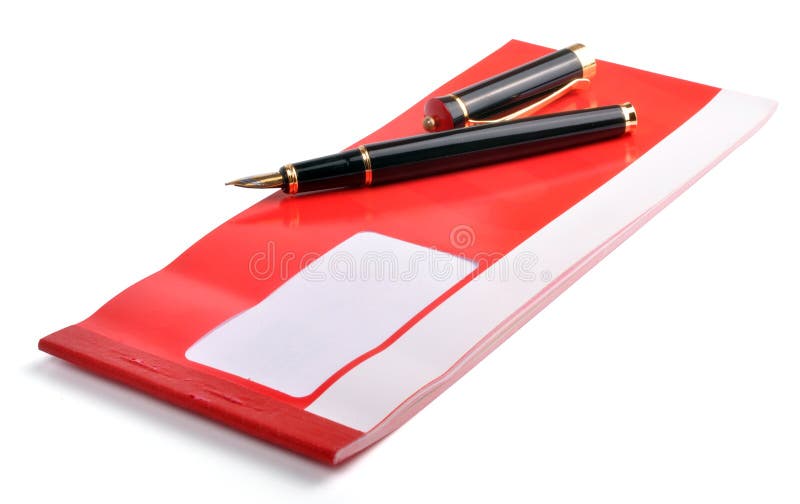 Cheque with pen stock image. Image of debt, check, amount - 10350171