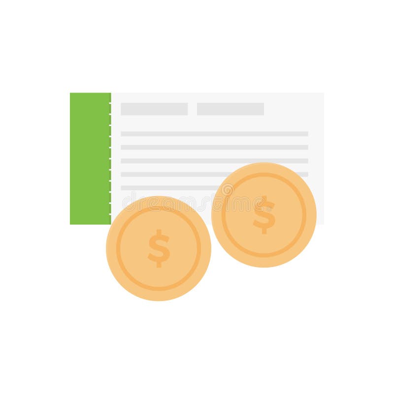 Cheque Vector Flat Color Icon Stock Vector - Illustration of investment ...