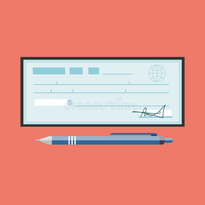 Cheque Vector Illustration. Cheque Icon in Flat Style. Cheque Book on ...