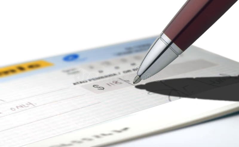 Cheque writing stock image. Image of buying, deduction - 14165793