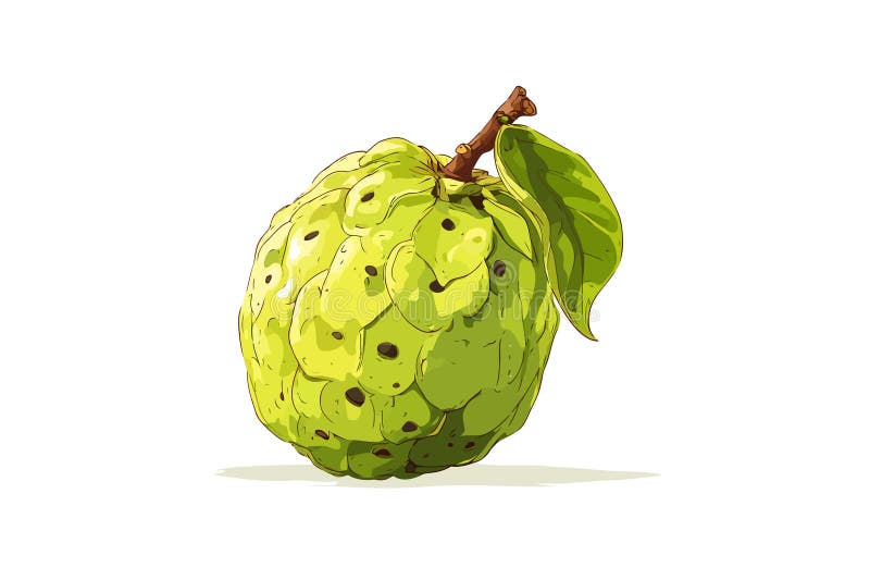Cherimoya Fruit Ripe Illustration Isolated Stock Vector - Illustration ...