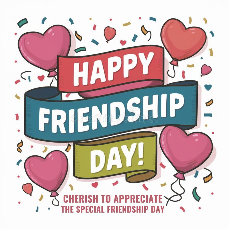 Celebrate Friendship Day with a Vibrant Poster Featuring Hearts ...
