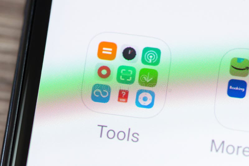 Chernihiv, Ukraine - December 22, 2022: Tools Folder with App Icons on Xiaomi Smartphone Screen ...