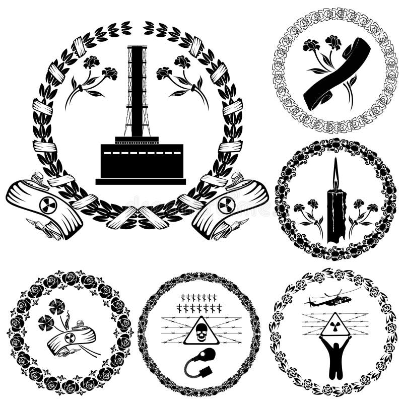 Chernobyl Label Symbol Silhouette Stock Vector - Illustration of ...