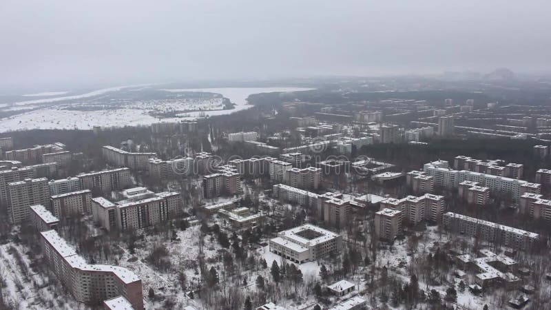 Chernobyl. Pripyat. Aerial View. Winter. Copter. Stock Footage - Video ...
