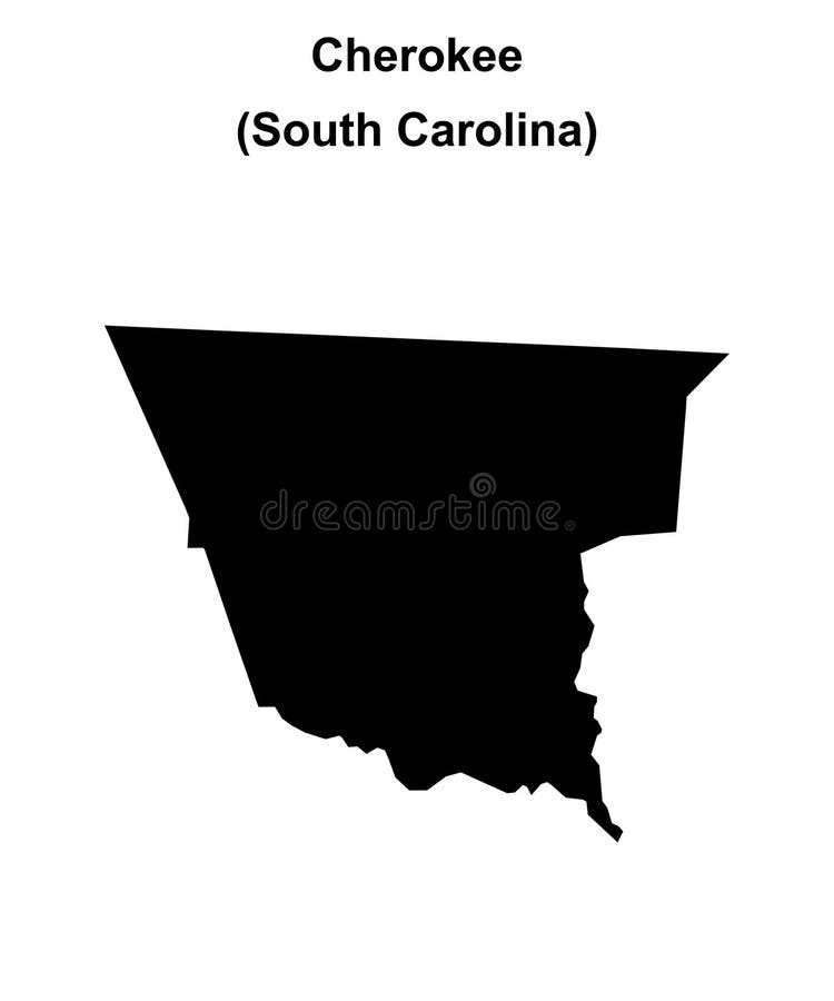 Cherokee outline map stock vector. Illustration of carolina - 361756754