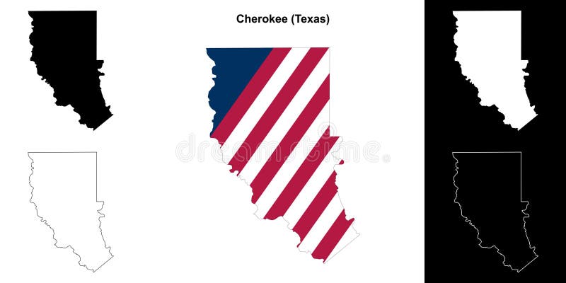 Cherokee outline map stock vector. Illustration of counties - 324146058