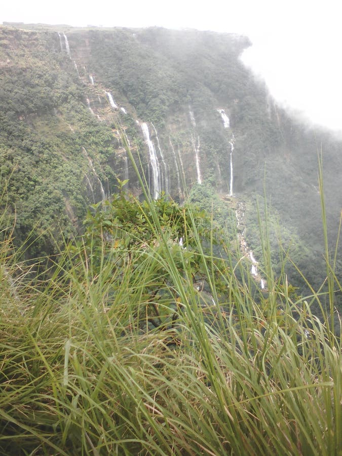 Cherrapunjee Waterfall stock image. Image of waterfall - 138917089