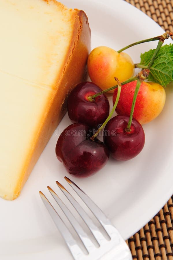 Cherries and Cheese Cake stock photo. Image of cheese - 10697886
