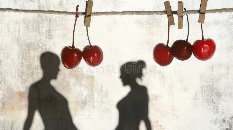 Cherries and shadows art stock photo. Image of warmth - 375371950