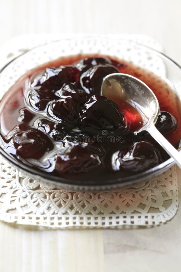 Cherries in syrup stock photo. Image of soup, dish, bowl - 23704188