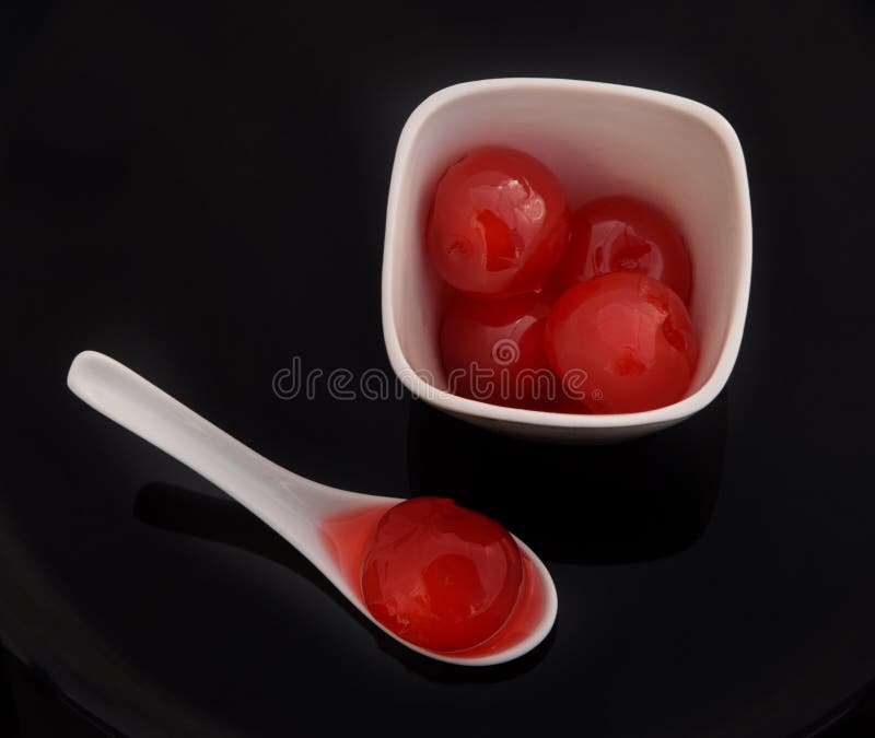 Cherries in syrup. stock photo. Image of tasting, presentation - 85434076