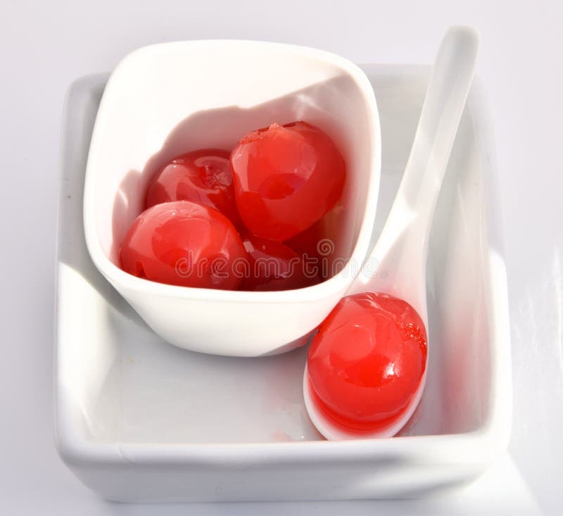 Cherries in syrup. stock photo. Image of pastry, syrup - 85505856