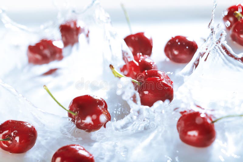Cherries in water stock image. Image of fluid, liquid - 30986305