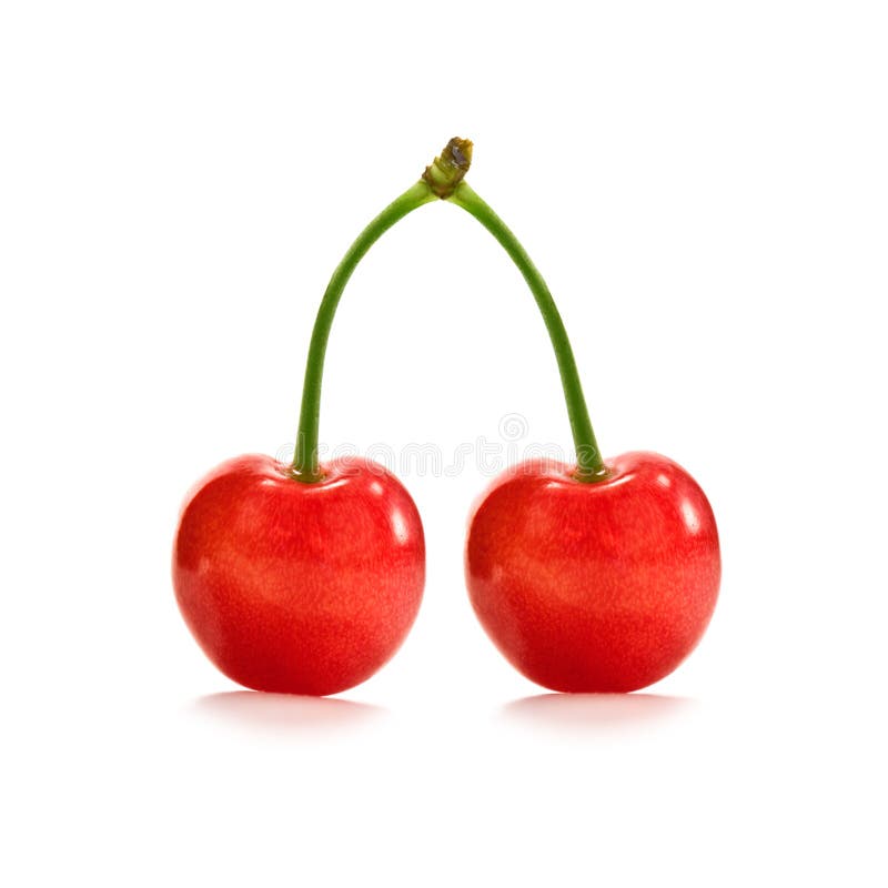 Cherry stock image. Image of pair, macro, twin, stem - 12929327