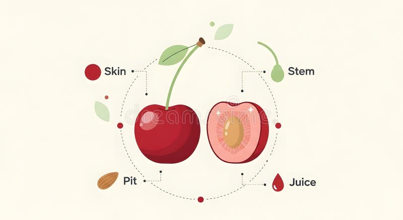 Cherry Anatomy Infographic: Visualizing Fruit Components and Nutrients ...
