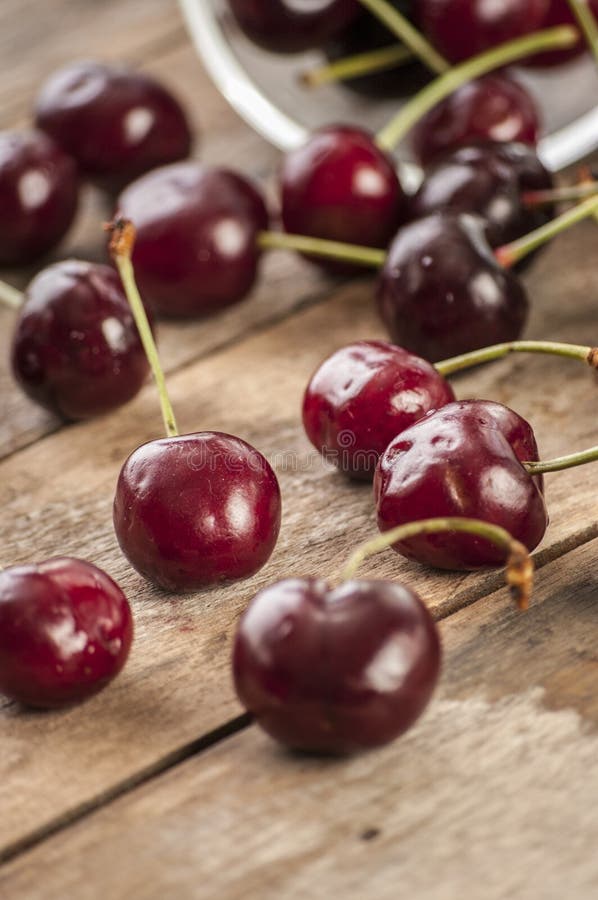 Cherry Basket Fresh Cherries/ Sweet Cherries Stock Photo - Image of ...