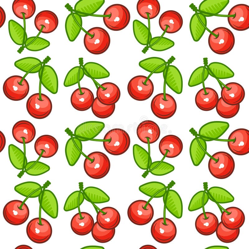 Cherry Berry Background, Vector Image Stock Vector - Illustration of ...