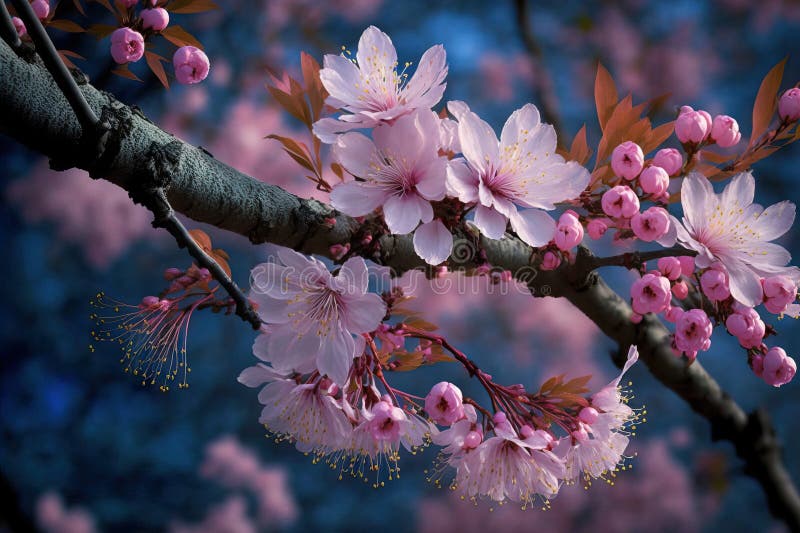Cherry Blooms in the Fall. Japans Springtime Stock Illustration ...